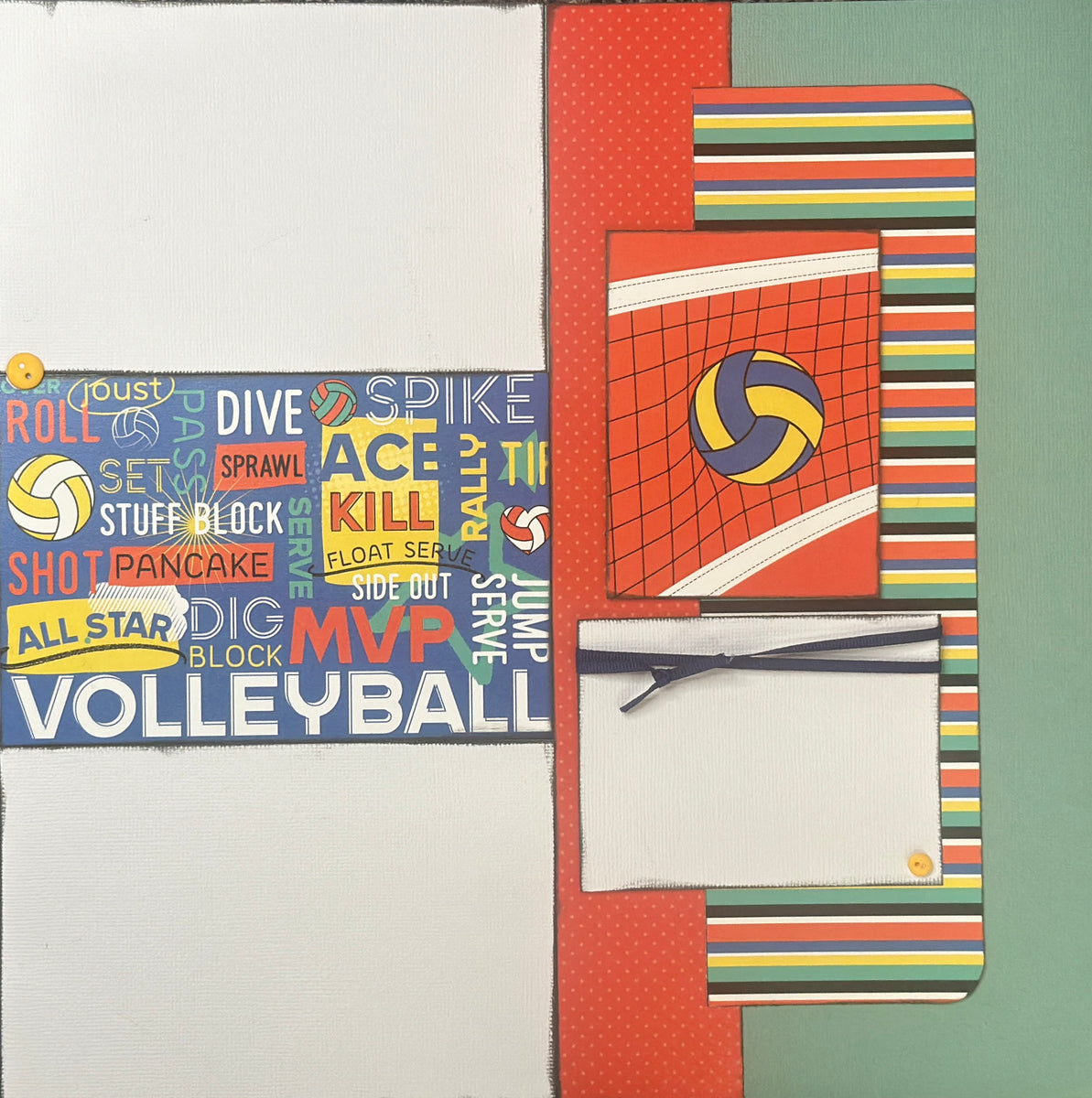 Bump - Set - Spike - Volleyball, Volleyball themed 2 page Scrapbooking ...