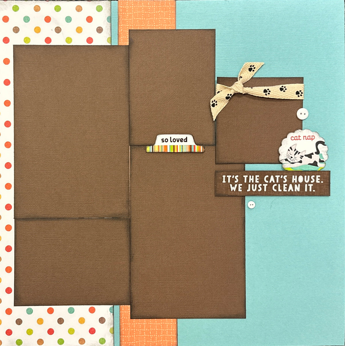 It's The Cat's House - We Just Clean It, Cat Themed Scrapbooking 2 Pag – Crop-A-Latte