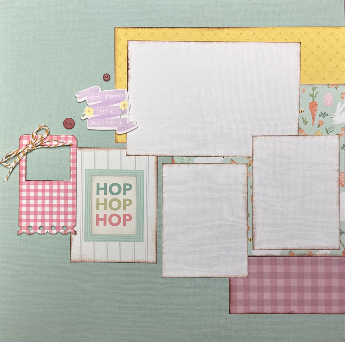 Hop Hop Hop - Hoppy Easter, Easter/Spring themed 2 Page Scrapbooking L ...