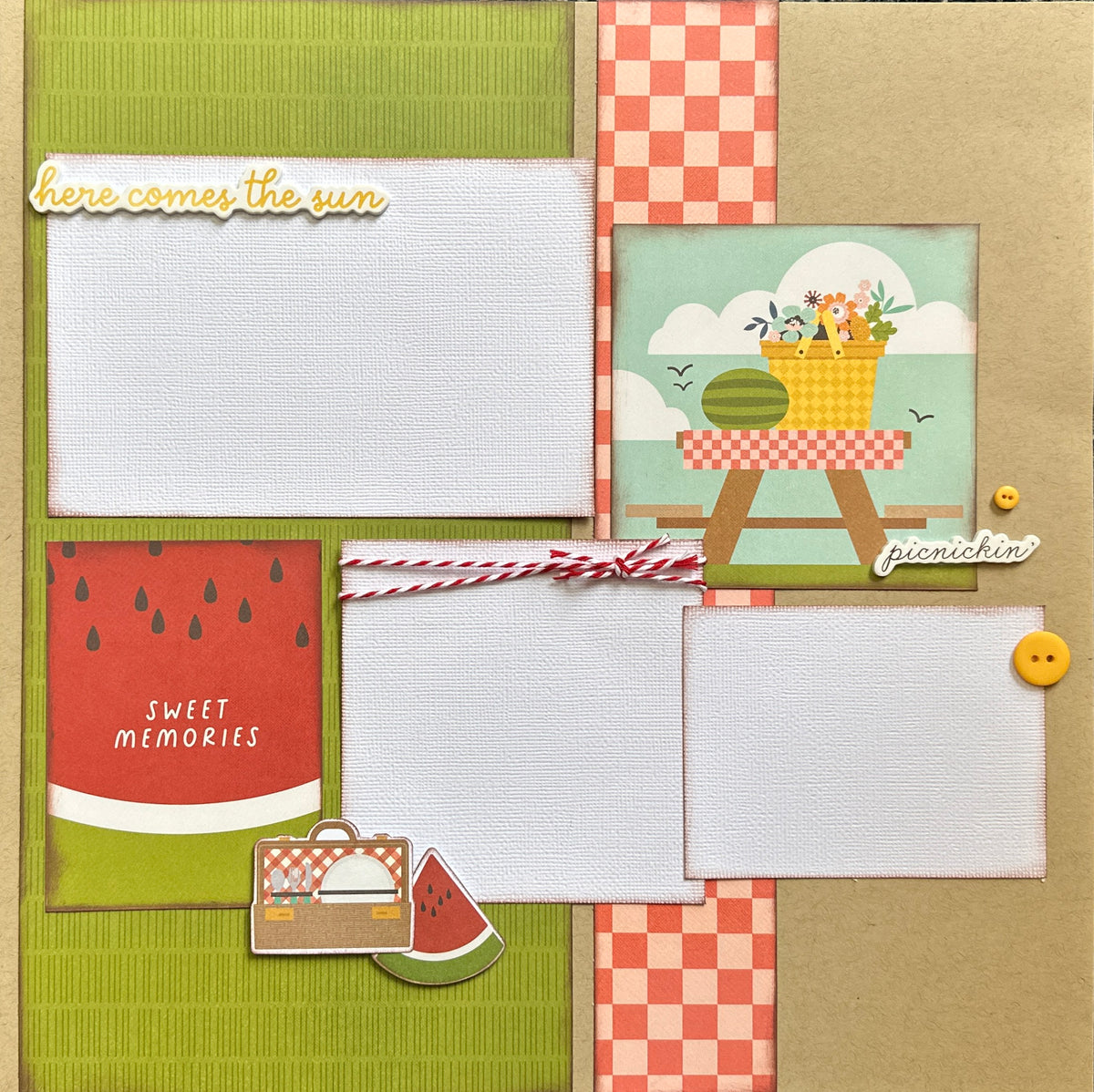 Bring On The Summer, Summer themed 2 Page Scrapbooking Layout Kit DIY ...