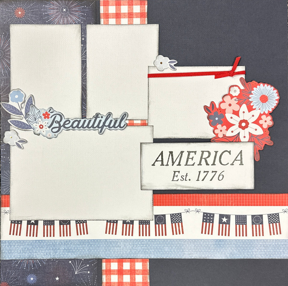 Sweet Land Of Liberty, Americana themed 2 Page Scrapbooking Layout Kit ...