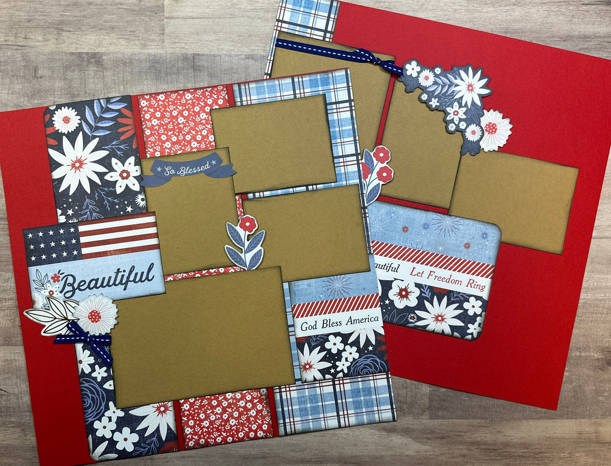 Beautiful - God Bless America, Americana themed 2 Page Scrapbooking La ...