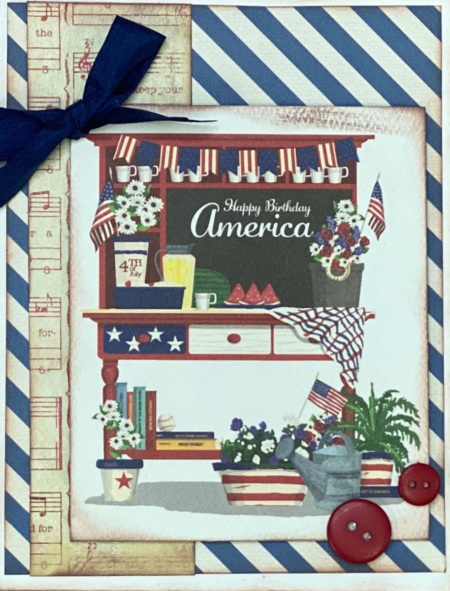 Happy Birthday America, Americana Themed 4 pack A2 DIY Card Kit, 4th O ...