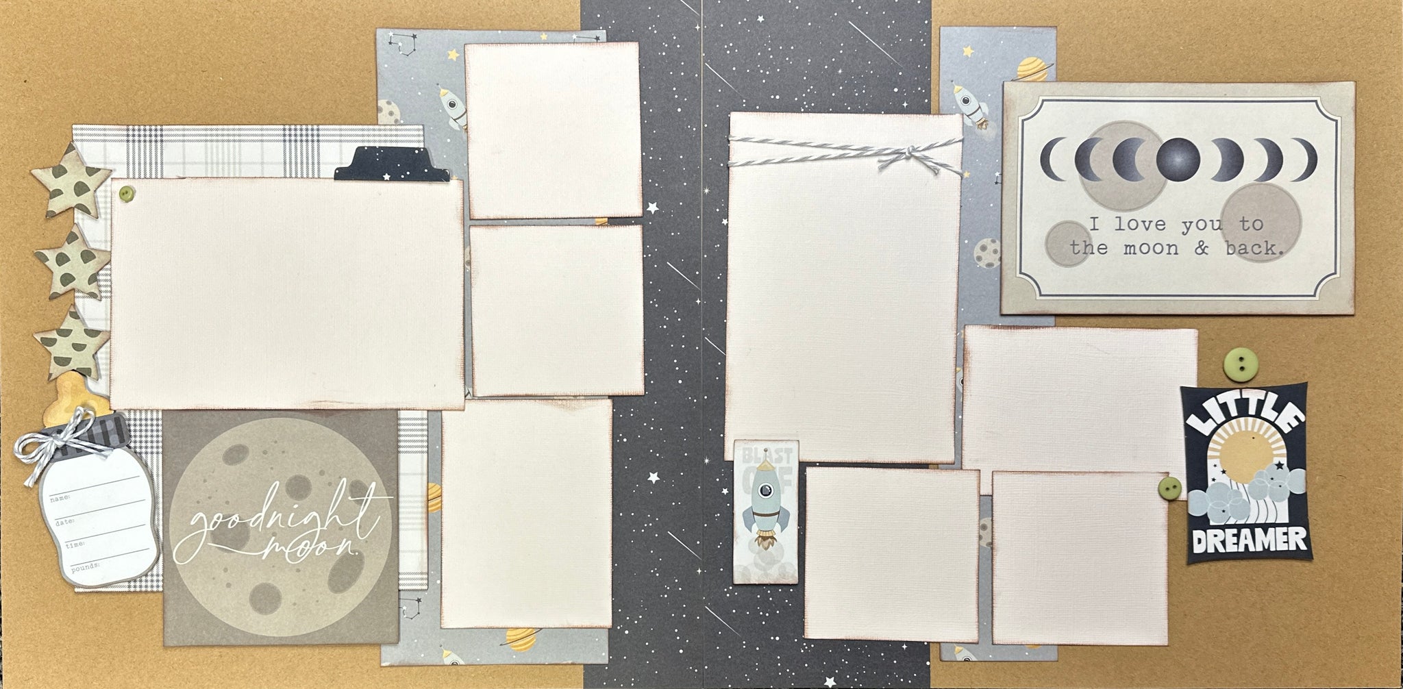 Goodnight Moon, Baby Themed 2 page Scrapbooking Layout Kit, baby craft ...