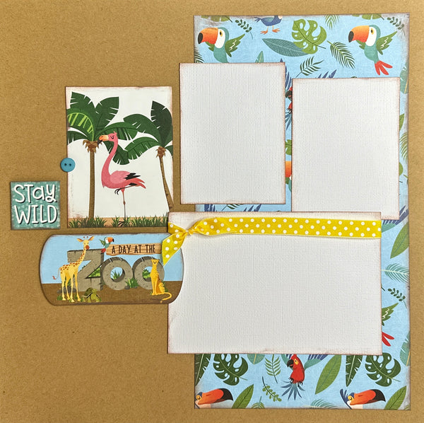 Zoo Days Are The Best, Zoo Themed 2 Page Scrapbooking Layout Kit, Zoo ...