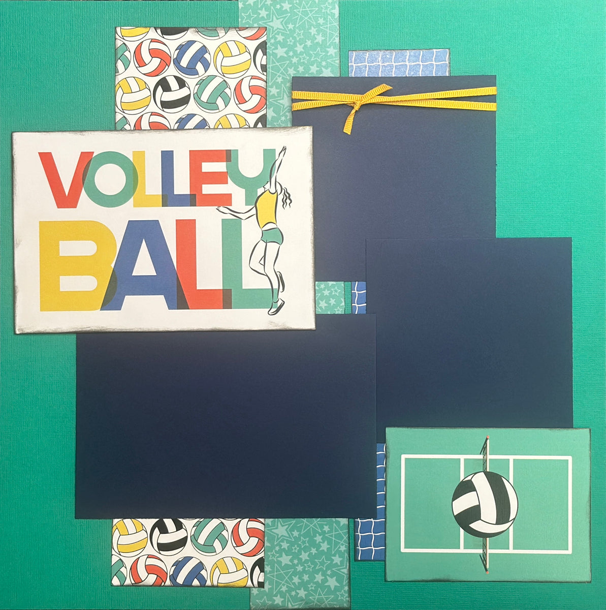 Volleyball Mom, Volleyball themed 2 page Scrapbooking layout kit , DIY ...
