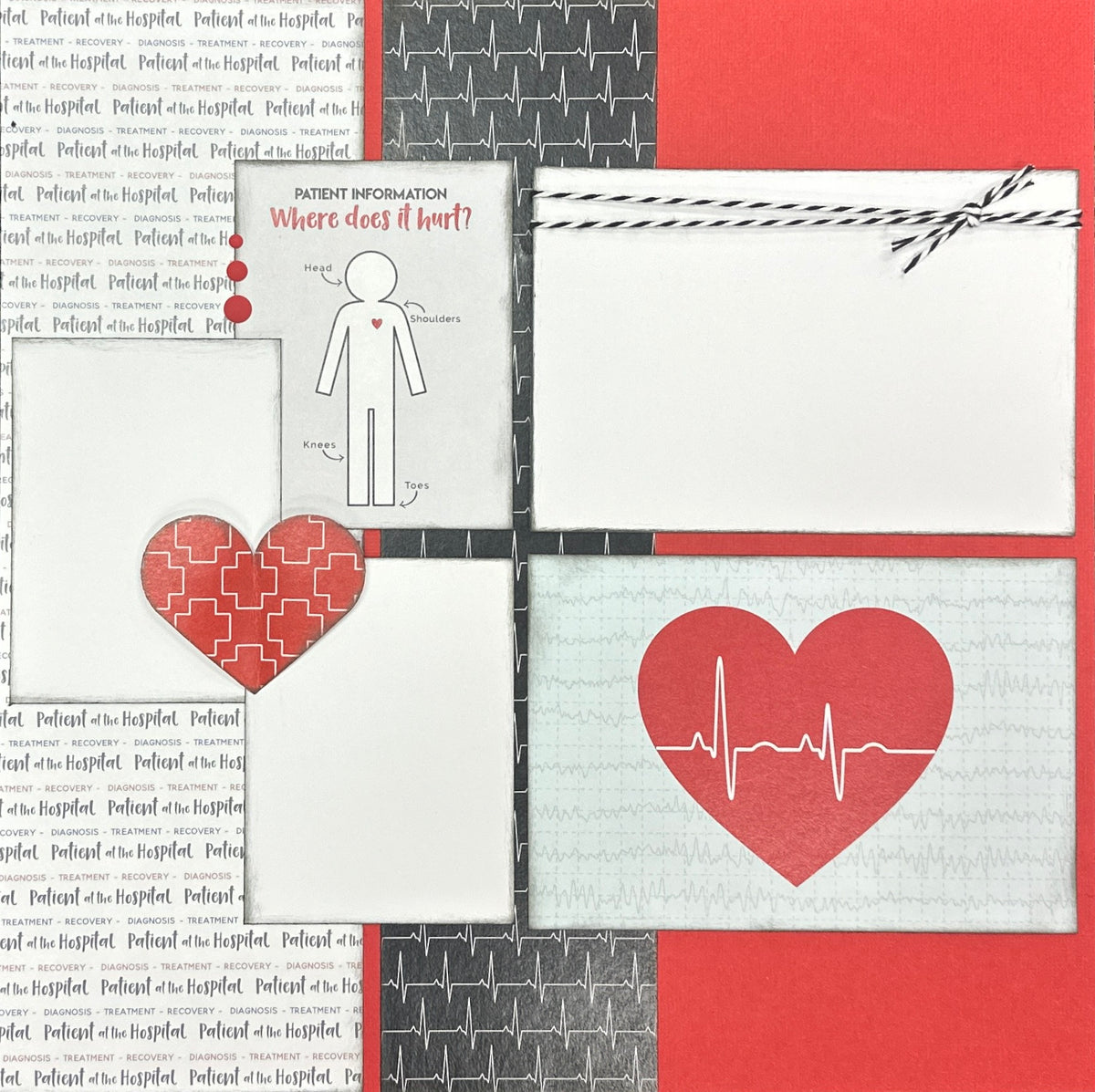Ouch! Sometimes Life Hurts, Health themed 2 Page DIY Scrapbooking Layo ...