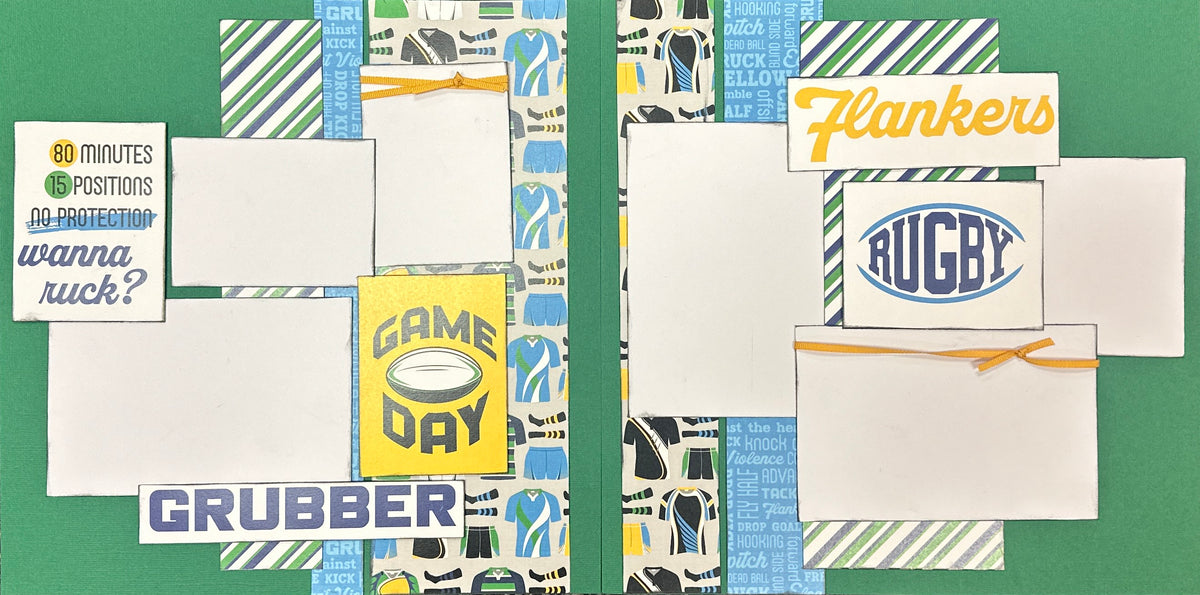 Game Day Rugby, Rugby Themed 2 page Scrapbooking Layout Kit, DIY Rugby ...
