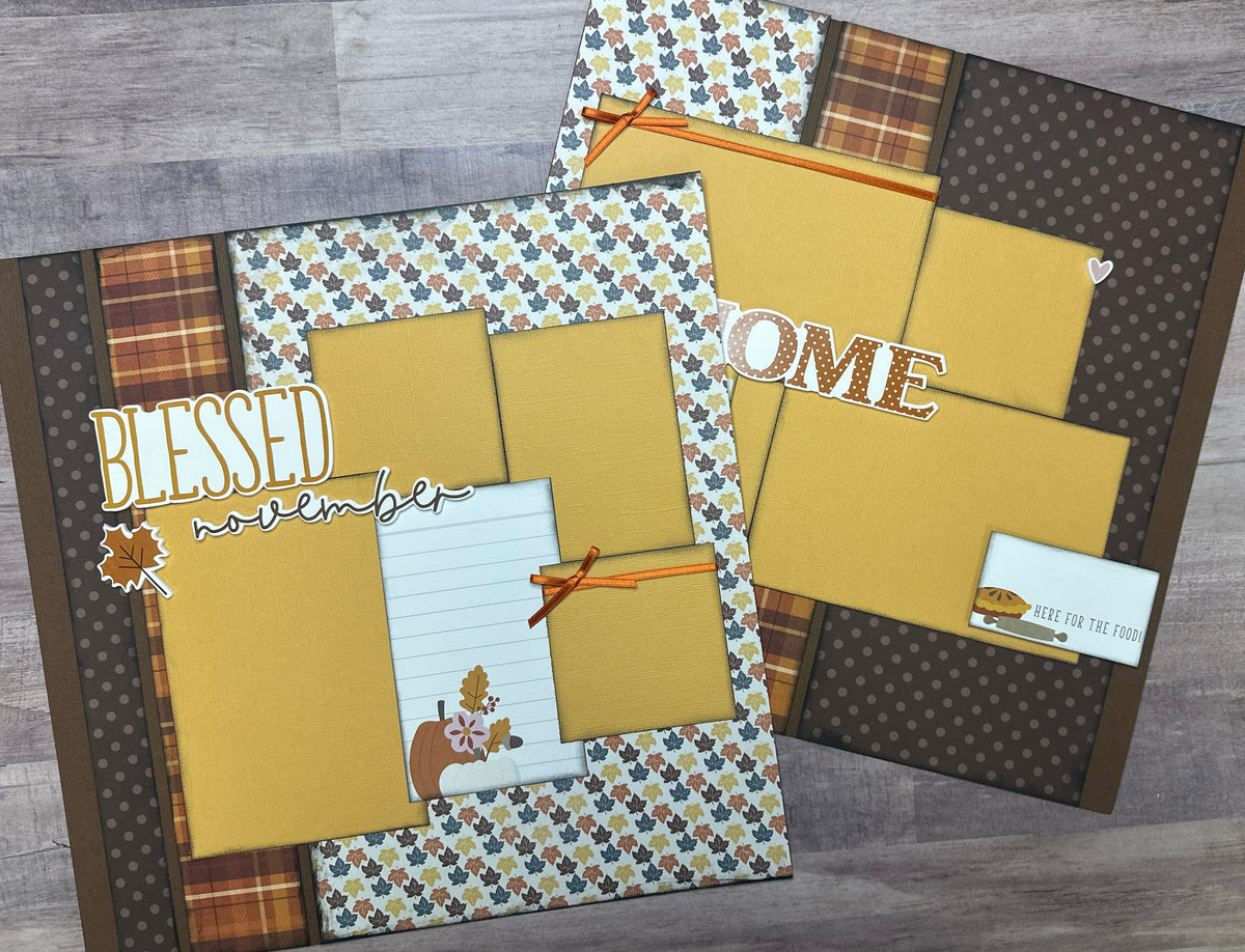 Blessed November, Fall / Autumn Themed 2 Page Scrapbooking Layout Kit ...