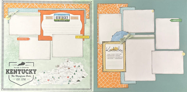 Welcome To Kentucky, KentuckyTravel themed 2 page DIY scrapbooking lay ...