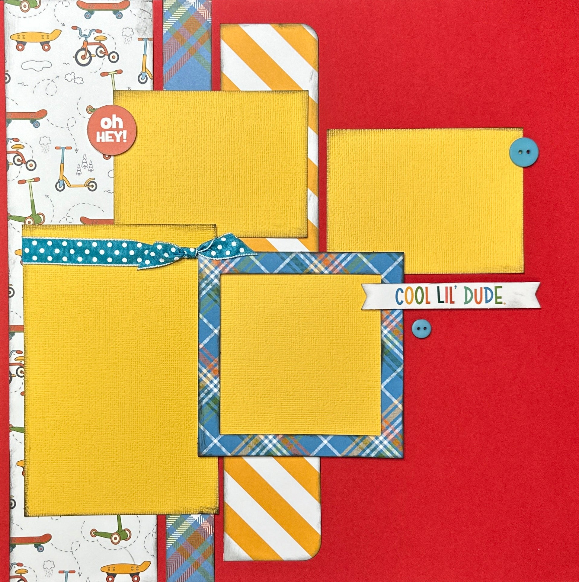 Giddy Up! Cool Lil' Dude, Kid Themed 2 page Scrapbooking Layout Kit, P ...