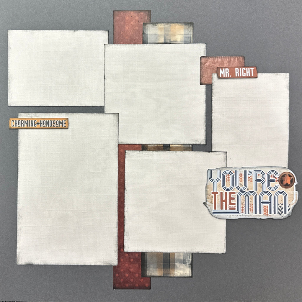 You're The Man, Masculine Themed 2 Page Scrapbooking layout Kit,DIY Cr ...
