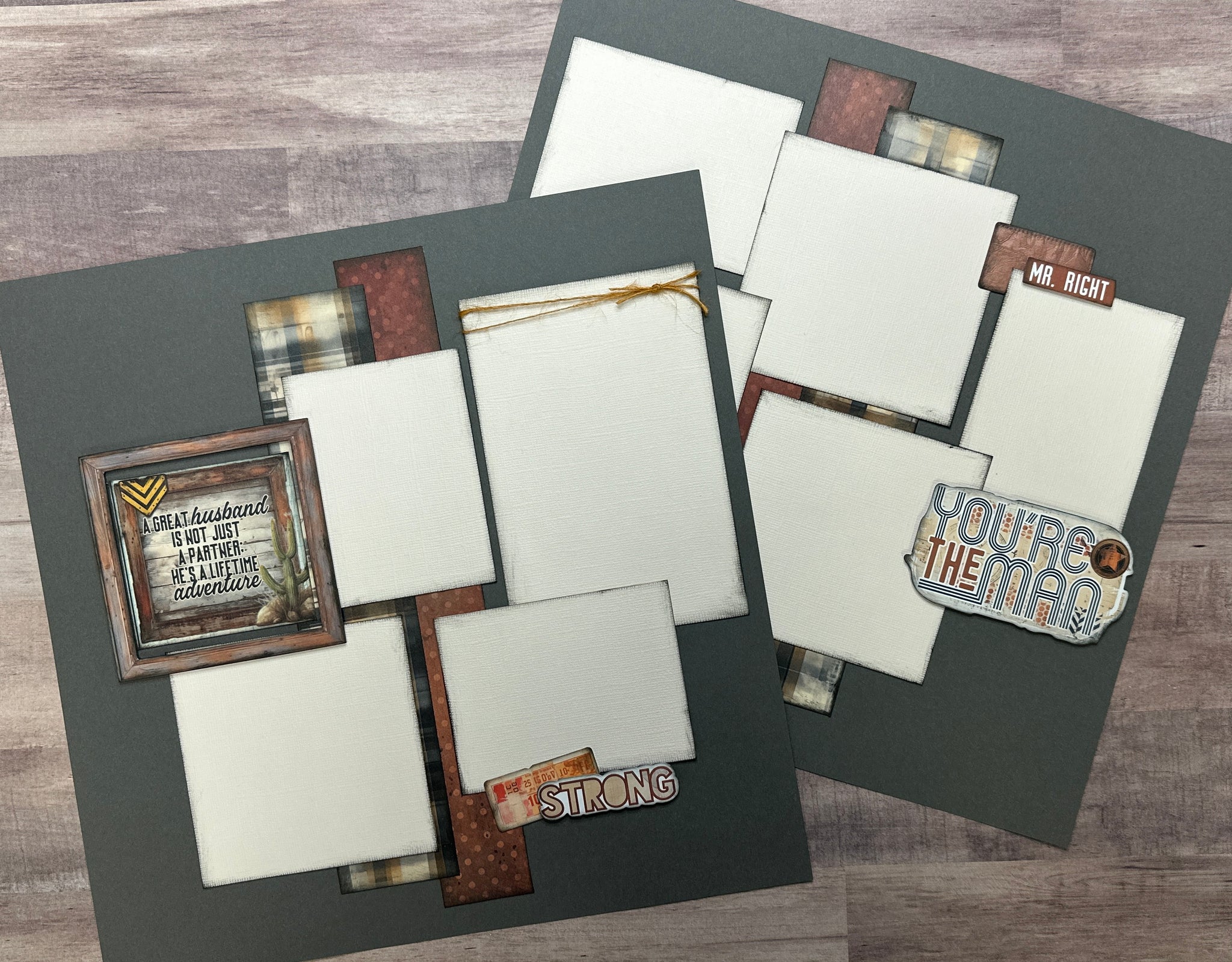 You're The Man, Masculine Themed 2 Page Scrapbooking layout Kit,DIY Cr ...