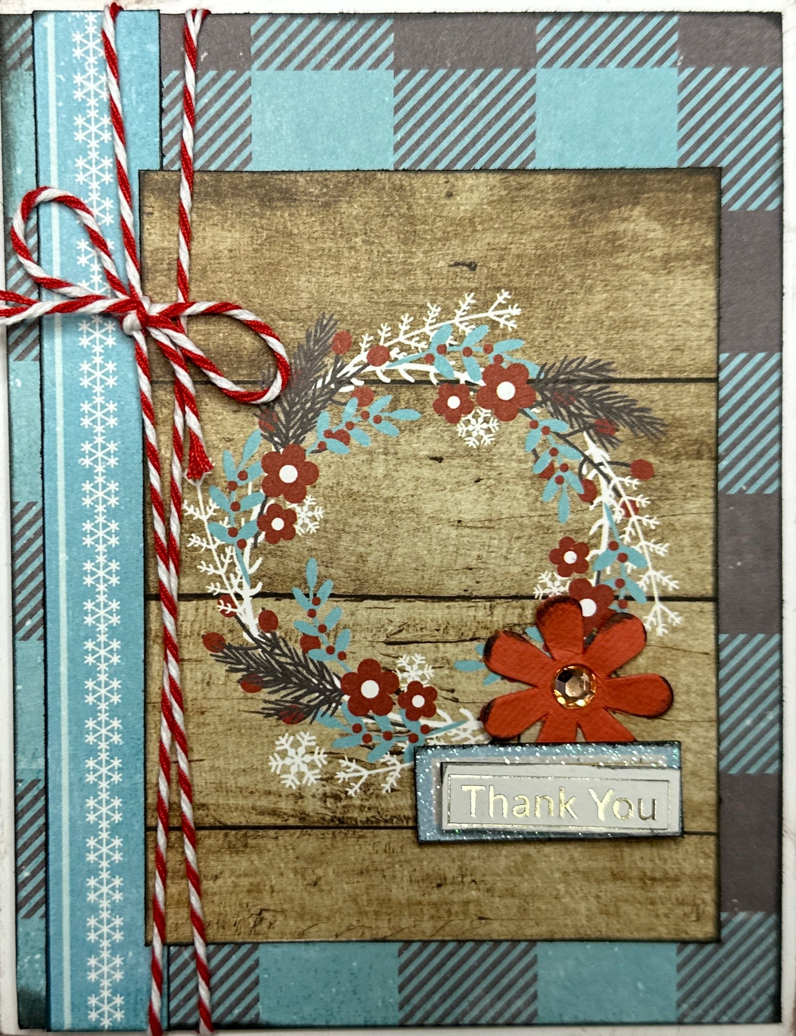 Winter Thank You, Thank You themed Card Kit- 4 pack DIY Winter Card Ma ...