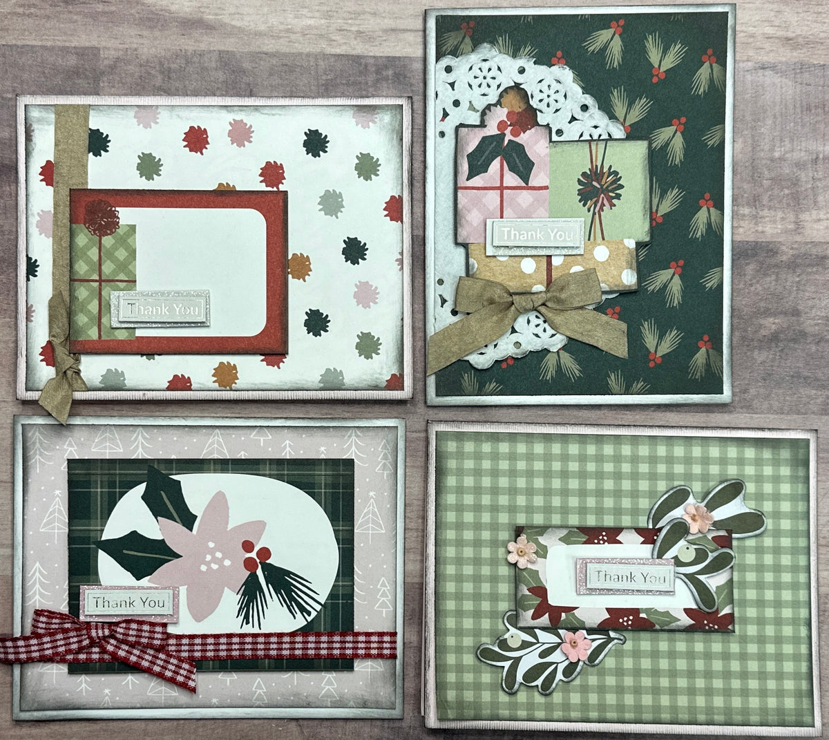 Boho Christmas - Thank You, Christmas Themed DIY Card Kit, 4 pack DIY ...