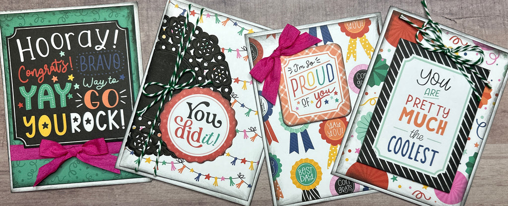 Hooray, Congrats, Bravo! Card Making Set, 4 pack DIY Card Kit congrats ...