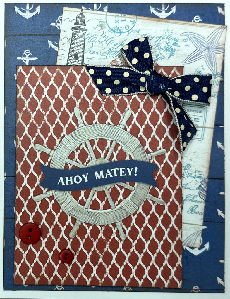 Ahoy Matey! General Coastal themed Card Making Set, 4 pack DIY, Card C ...