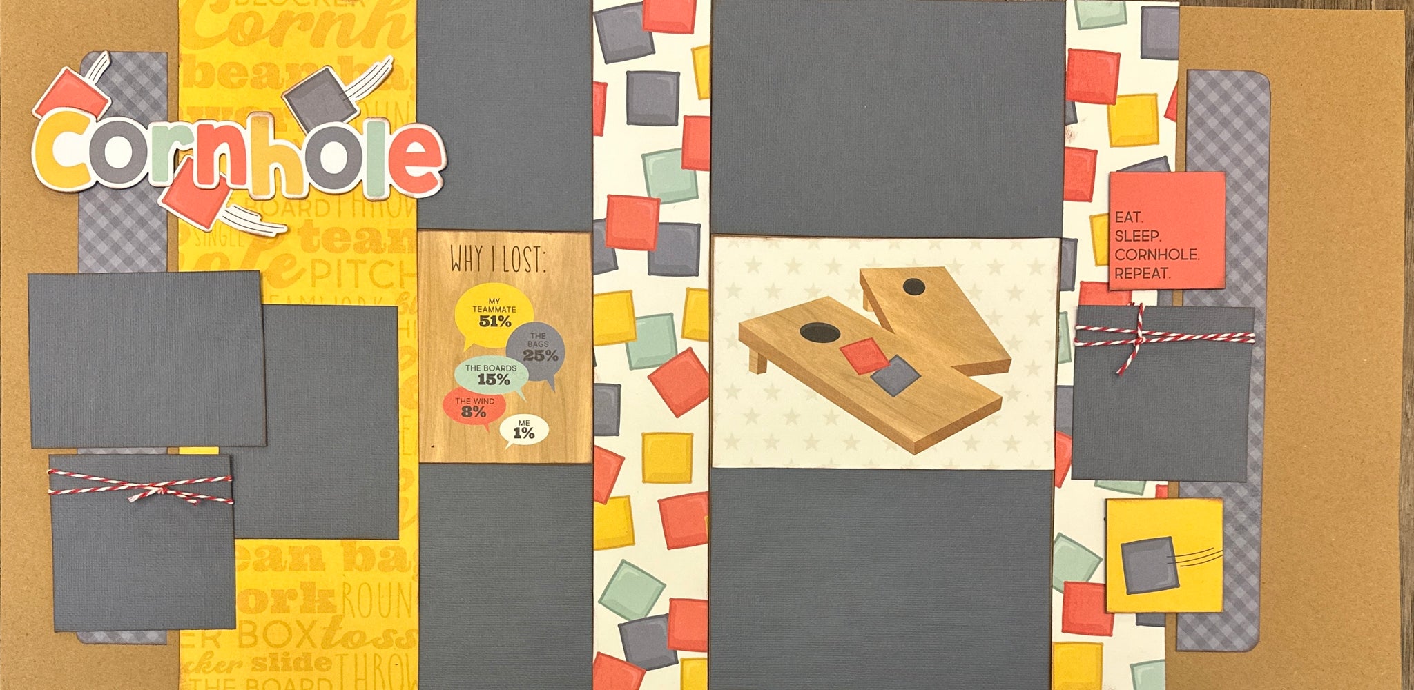Cornhole - Eat - Sleep - Cornhole - Repeat, Cornhole Themed 2 page Scr ...