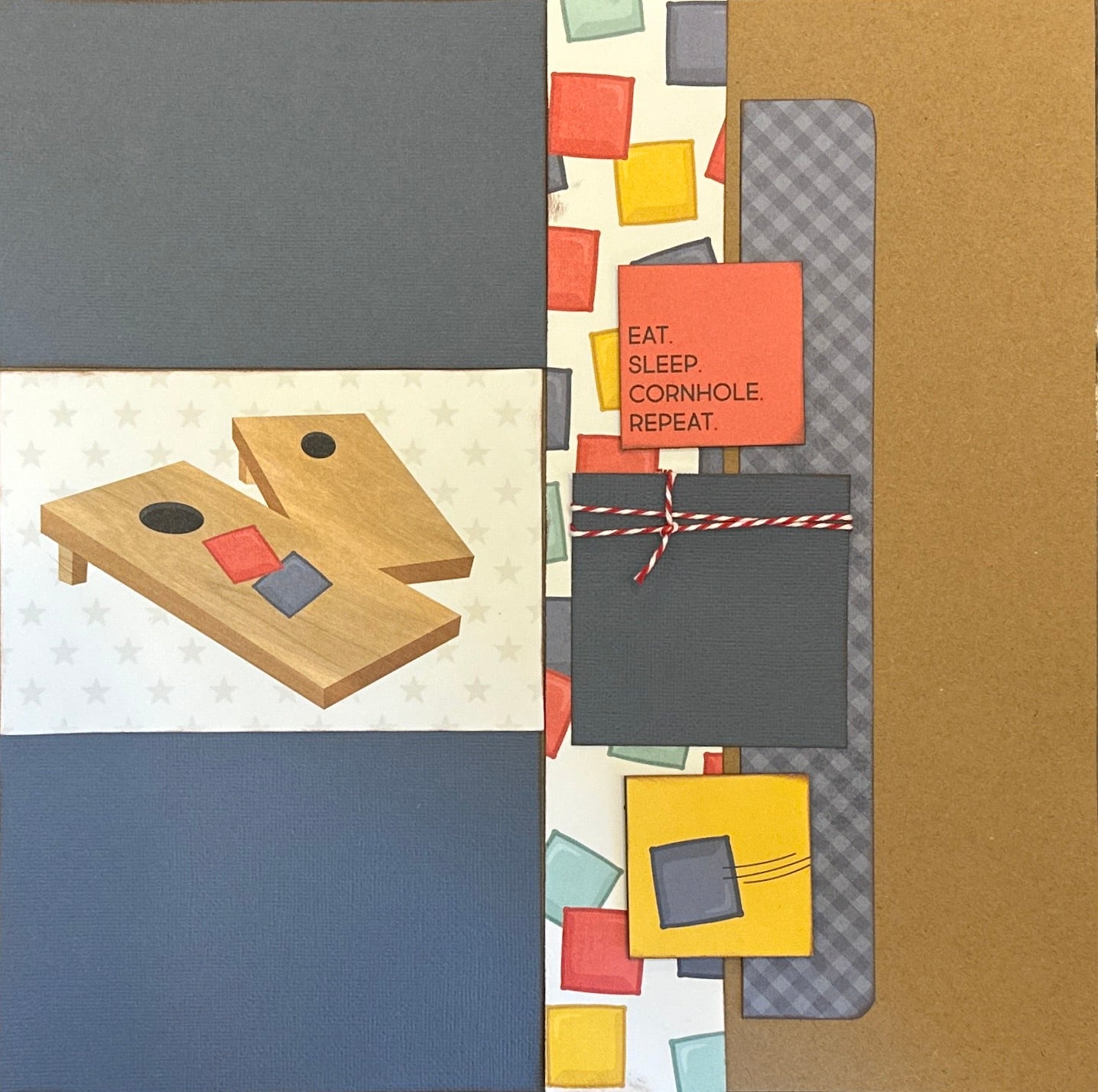 Cornhole - Eat - Sleep - Cornhole - Repeat, Cornhole Themed 2 page Scr ...