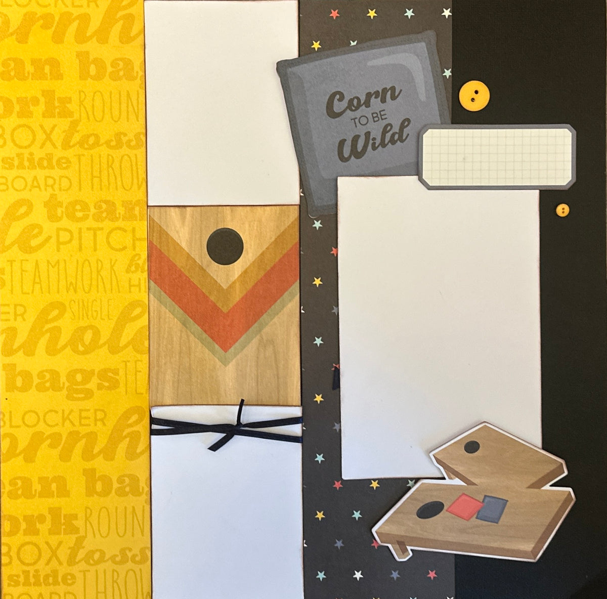 Cornhole Champ, Cornhole Themed 2 page Scrapbooking Layout Kit, Simple ...