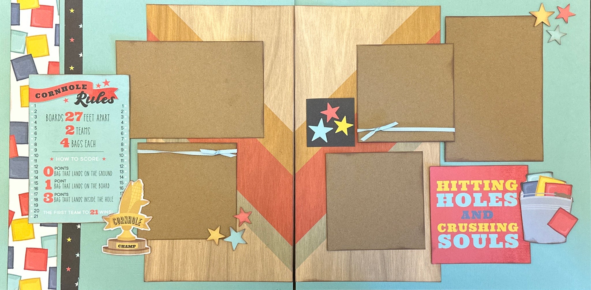 Cornhole - Hitting Holes And Crushing Souls, Cornhole Themed 2 page Sc ...