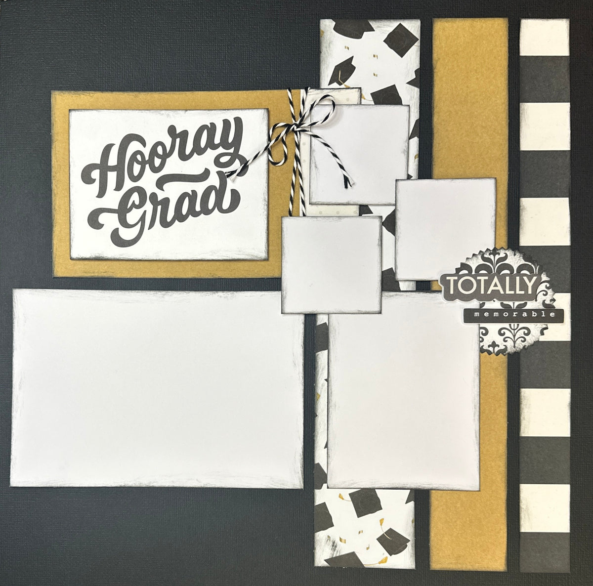 Cap And Gown - Congrats Grad, Graduation Themed 2 page scrapbooking ki ...