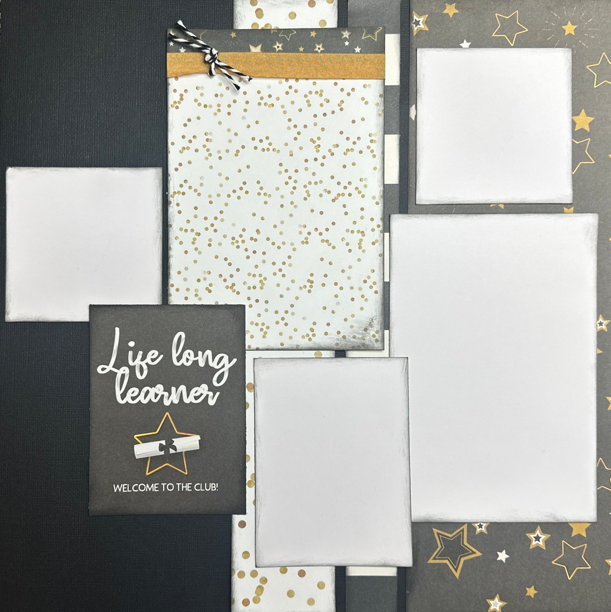 Life Long Learner, Graduation Themed 2 page scrapbooking kit, DIY scra ...