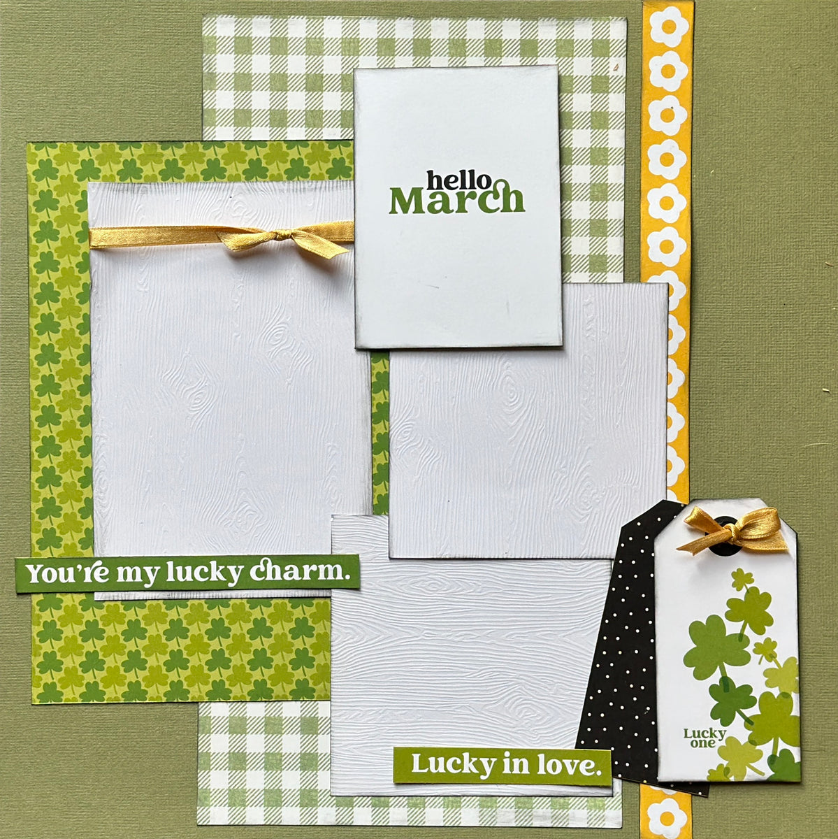 Hello March, Calendar themed 2 Page Scrapbooking Layout Kit, Scrapbook ...