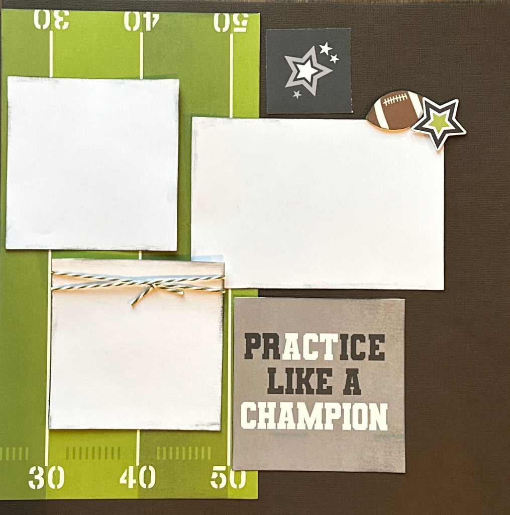I'm A Football Fanatic, Football Themed 2 page Scrapbooking Layout Kit ...
