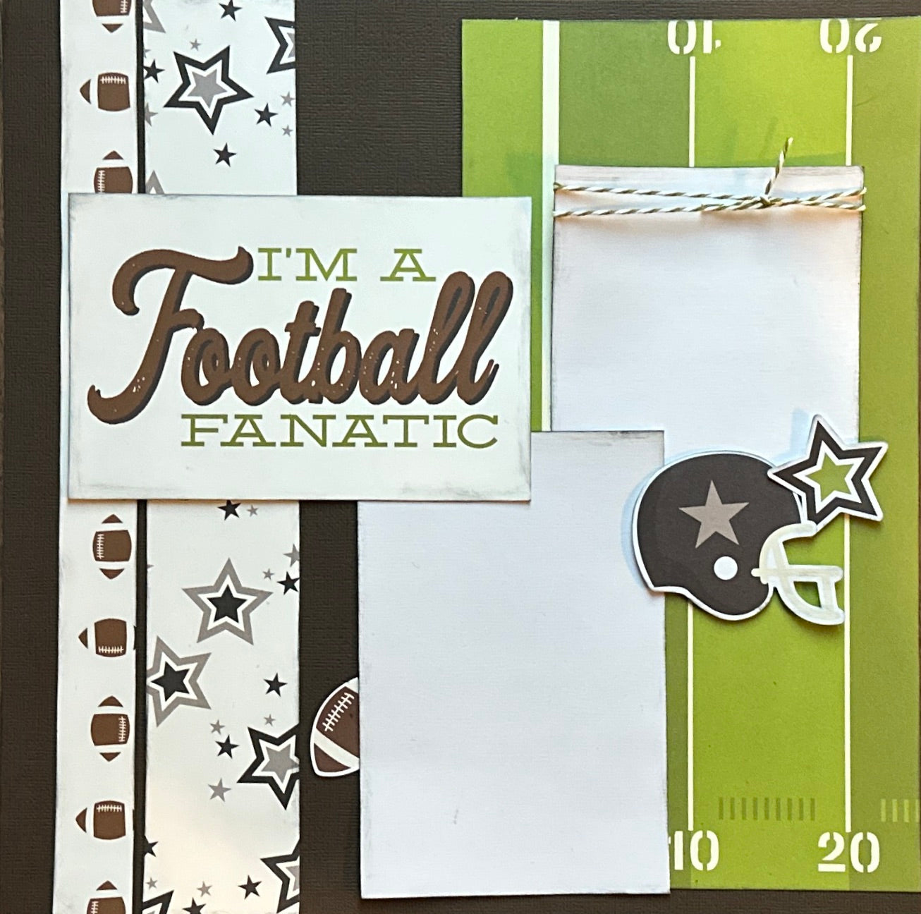 I'm A Football Fanatic, Football Themed 2 page Scrapbooking Layout Kit ...
