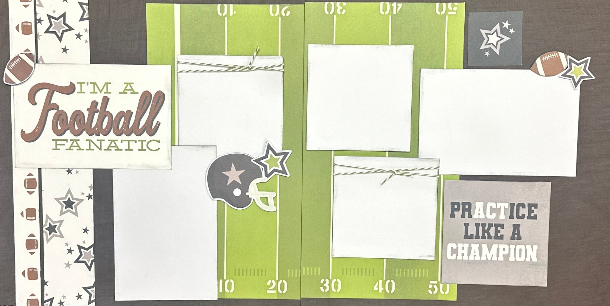I'm A Football Fanatic, Football Themed 2 page Scrapbooking Layout Kit ...