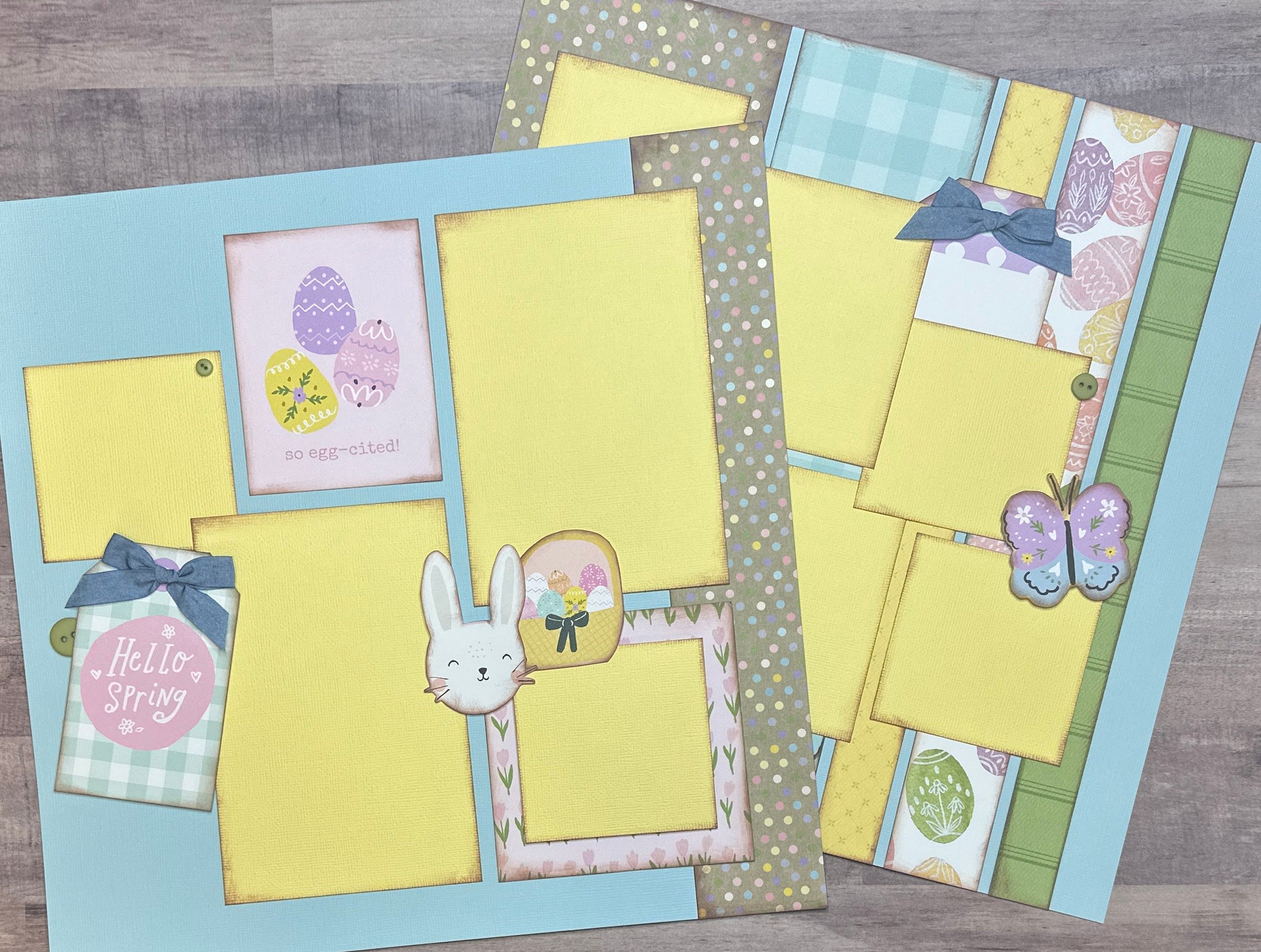 So Egg-Cited - Happy Easter, Spring themed 2 Page Scrapbooking Layout ...