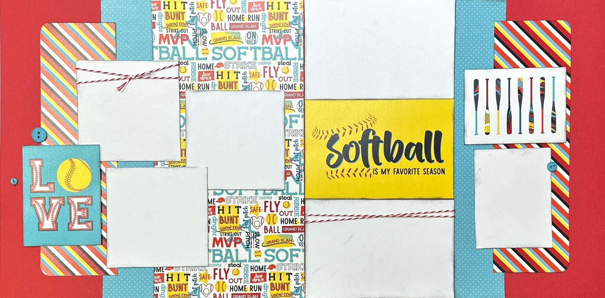 Softball Is My Favorite Season - Softball, 2 Page Scrapbooking Layout ...