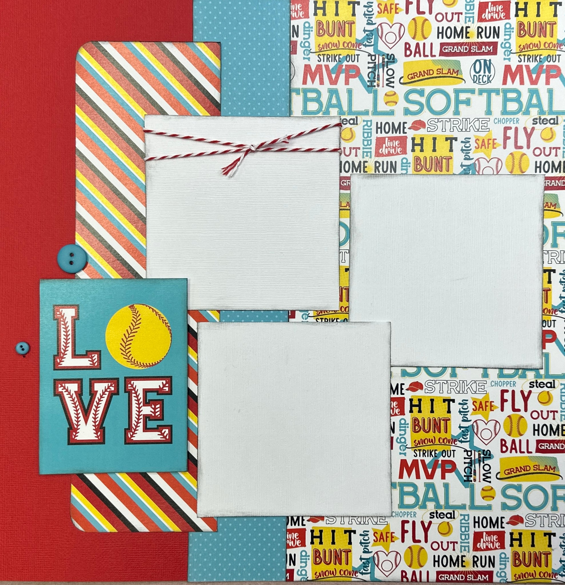 Softball Is My Favorite Season - Softball, 2 Page Scrapbooking Layout ...