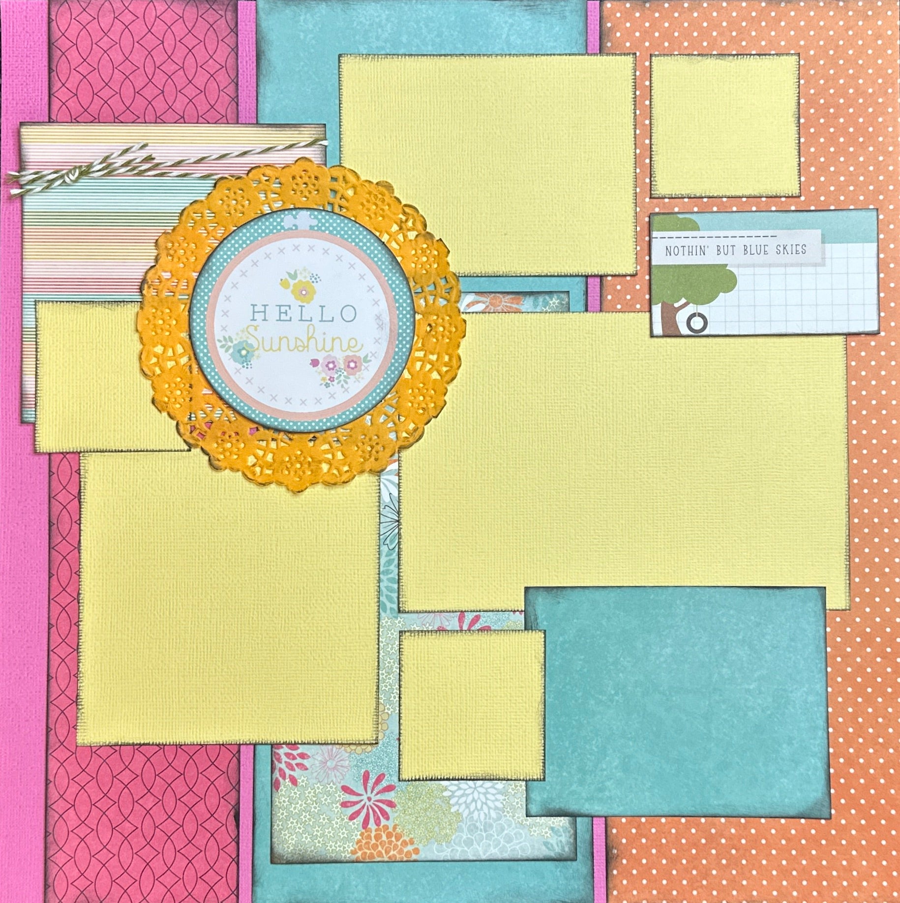 You Make My Heart Smile, Summer themed 2 Page Scrapbooking Layout Kit – Crop-A-Latte