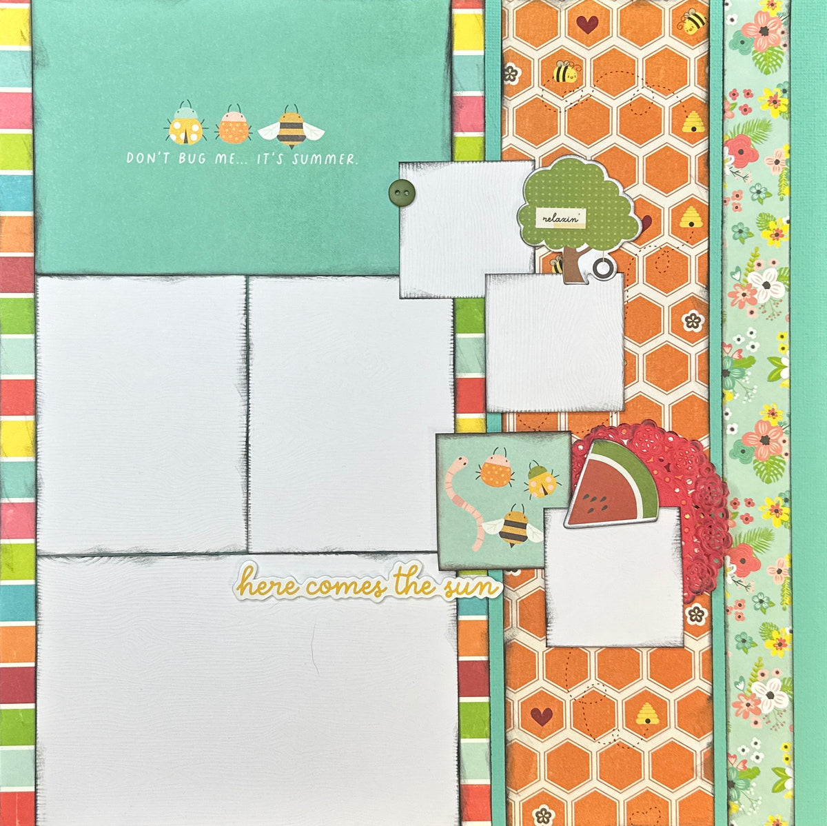 Endless Sun - Endless Fun, Summer themed 2 Page Scrapbooking Layout Ki ...