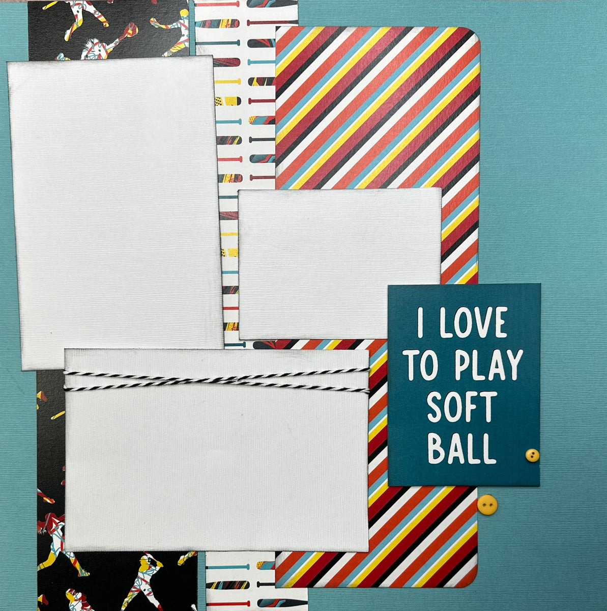 Hit Hard, Run Fast, Turn Left - Softball, 2 Page Scrapbooking Layout K ...
