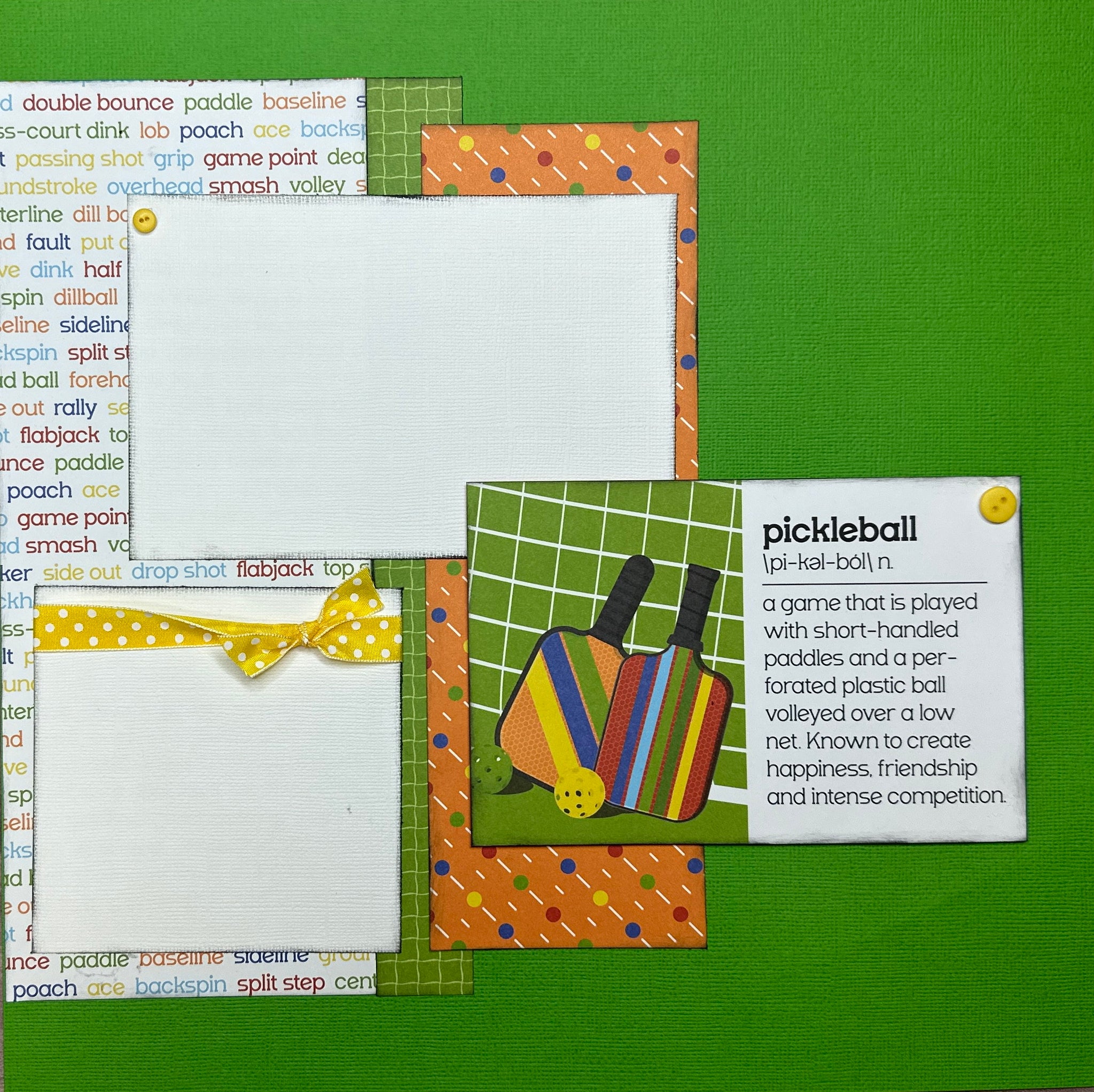 Pickleballer, Pickleball themed 2 Page Scrapbooking Layout Kit, DIY Sc – Crop-A-Latte