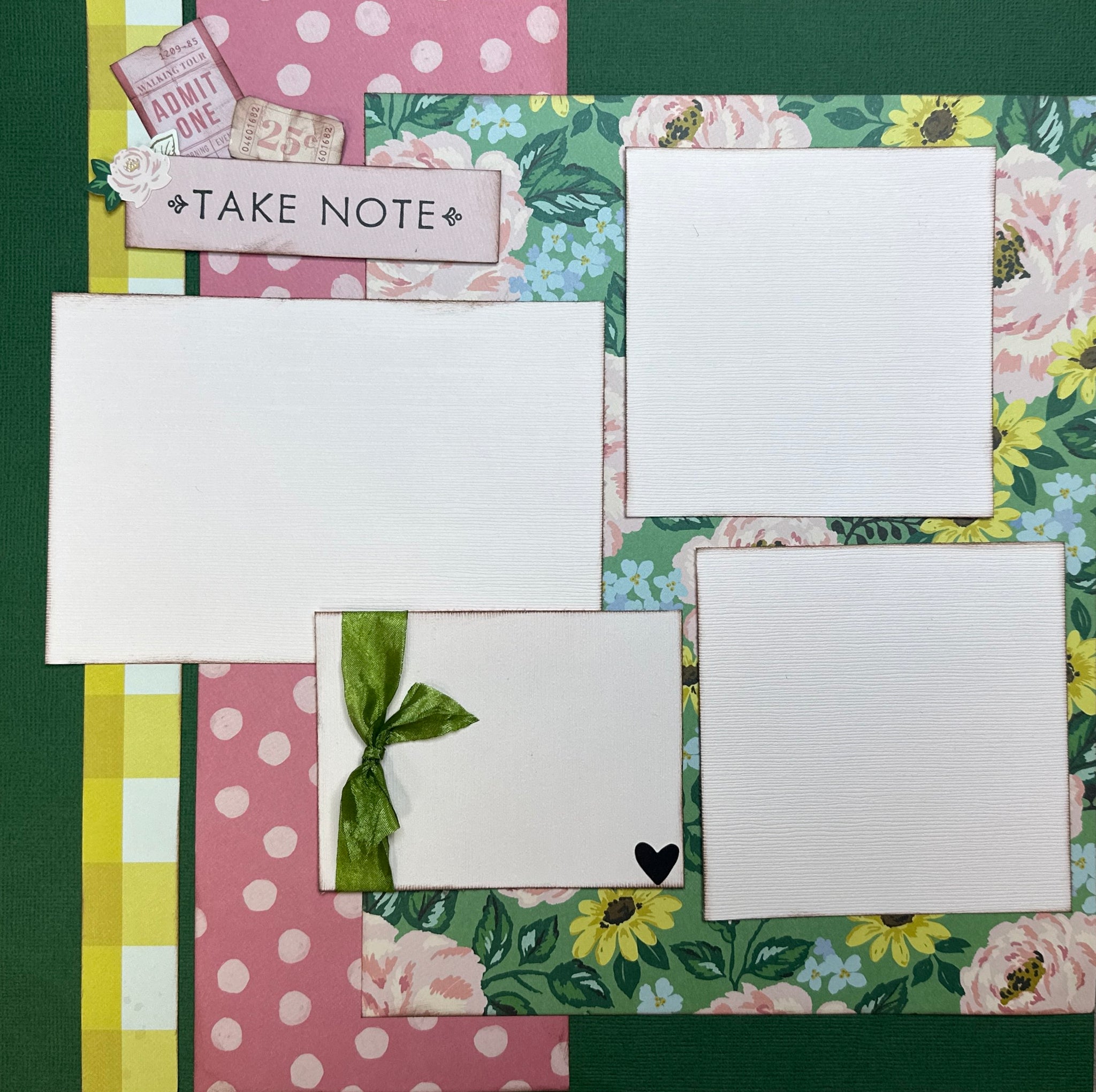Take Note, General Themed 2 Page Scrapbooking Layout Kit, General styl ...