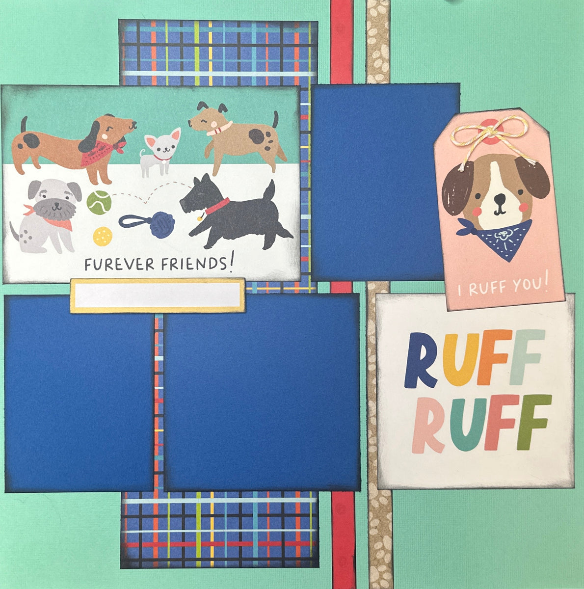 Puppy Love - Ruff Ruff, Dog Themed DIY Scrapbooking 2 Page Scrapbookin ...