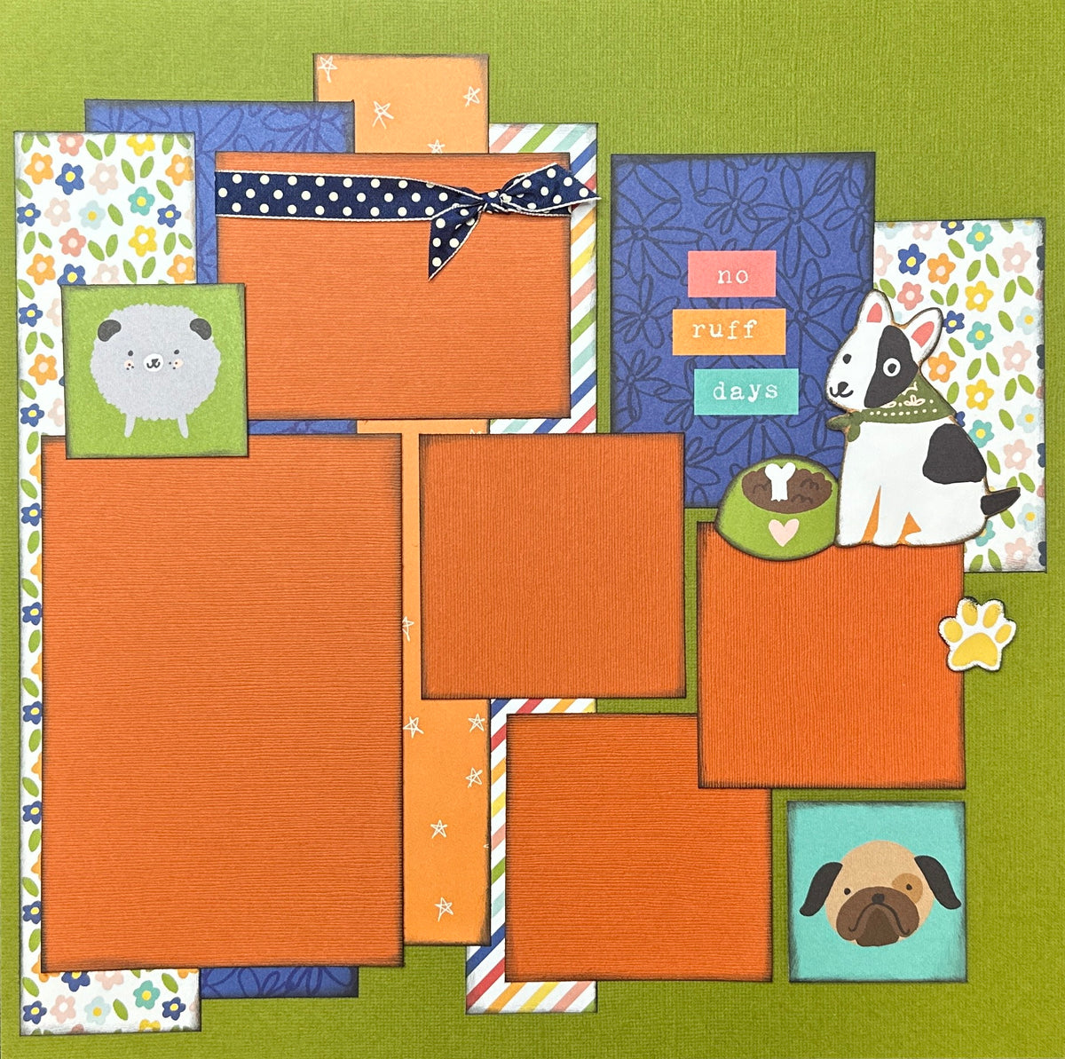 Dog Gone Cute - No Ruff Days, Dog Themed DIY Scrapbooking 2 Page Scrap ...