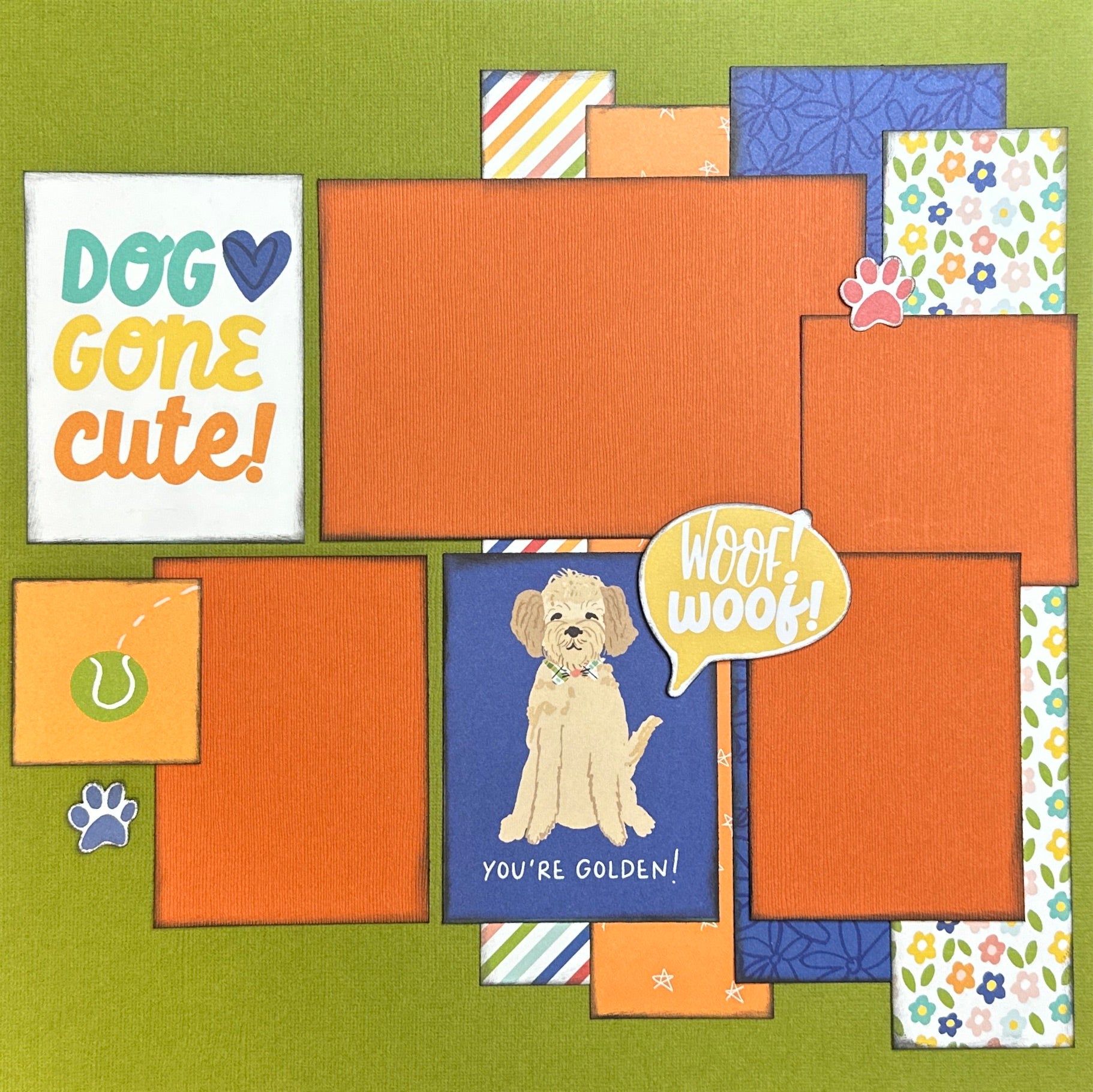 Dog Gone Cute - No Ruff Days, Dog Themed DIY Scrapbooking 2 Page Scrap ...