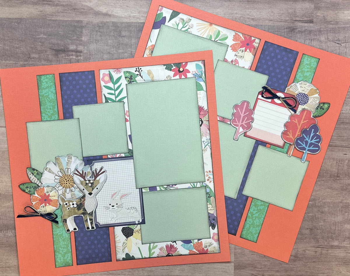 Woodland - Cut And Paste, General DIY 2 Page Scrapbooking Layout Kit ...