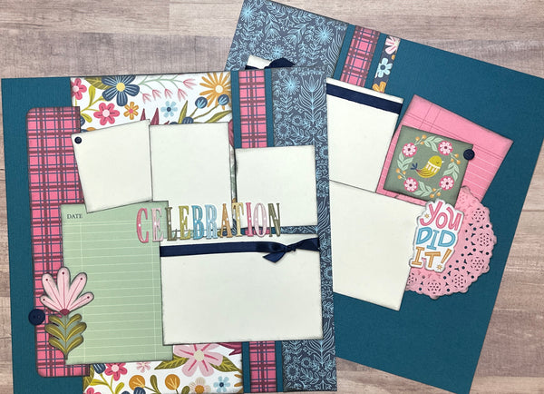Celebration - You Did It!, Celebration Themed DIY Scrapbook Kit, 2 pag ...