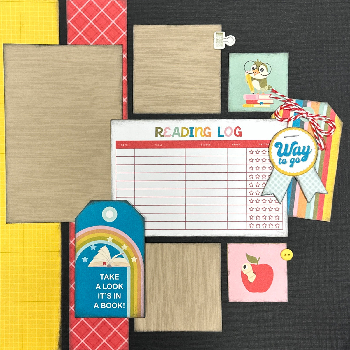 Reading Rainbow, School Themed DIY Scrapbook Kit, 2 page Scrapbooking ...