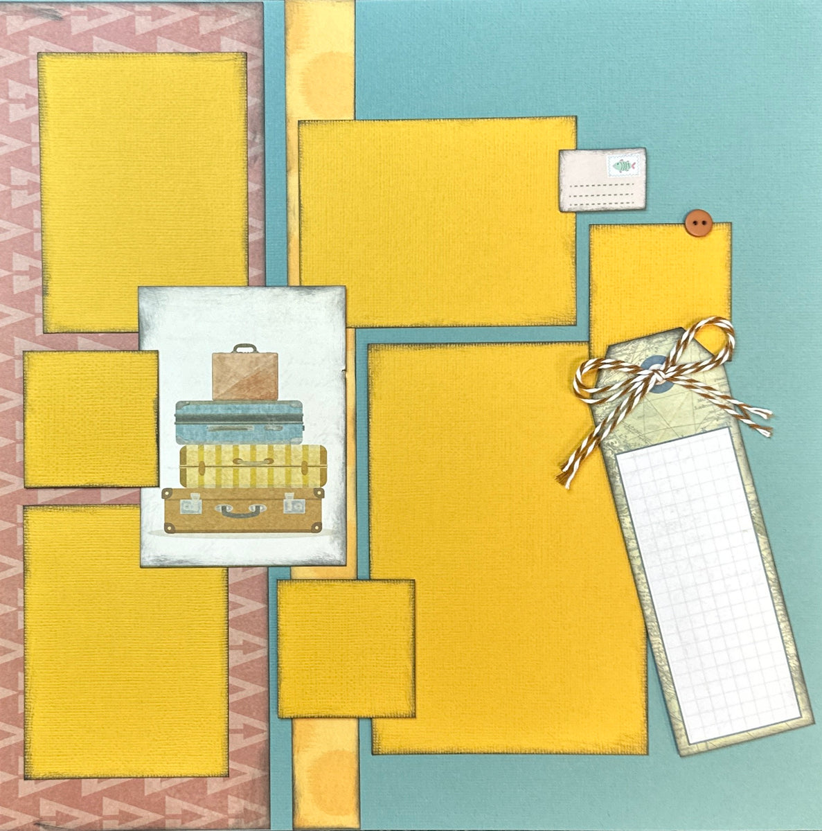 Bon Voyage - Travel themed 2 page DIY scrapbooking layout Kit, travel ...