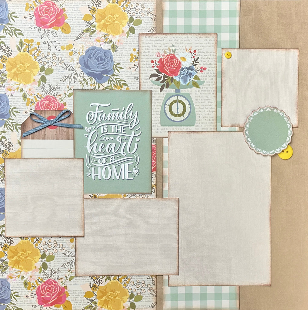 Family Is The Heart Of A Home, Family Themed 2 Page Scrapbooking Layou ...