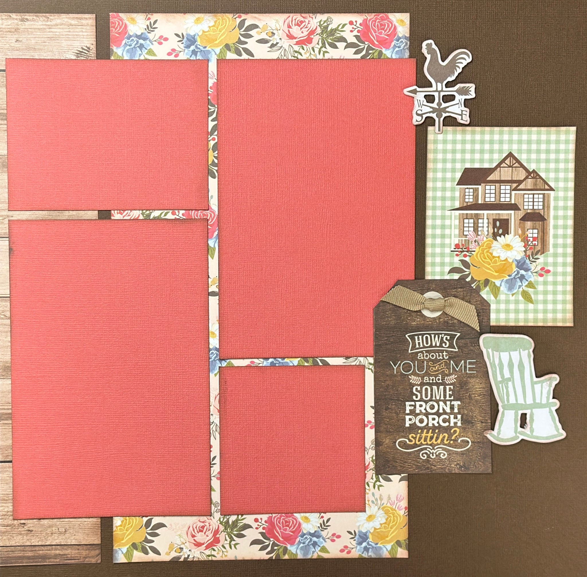 Home - Porch Sittin' - Family Themed 2 Page Scrapbooking Layout Kit,Si ...