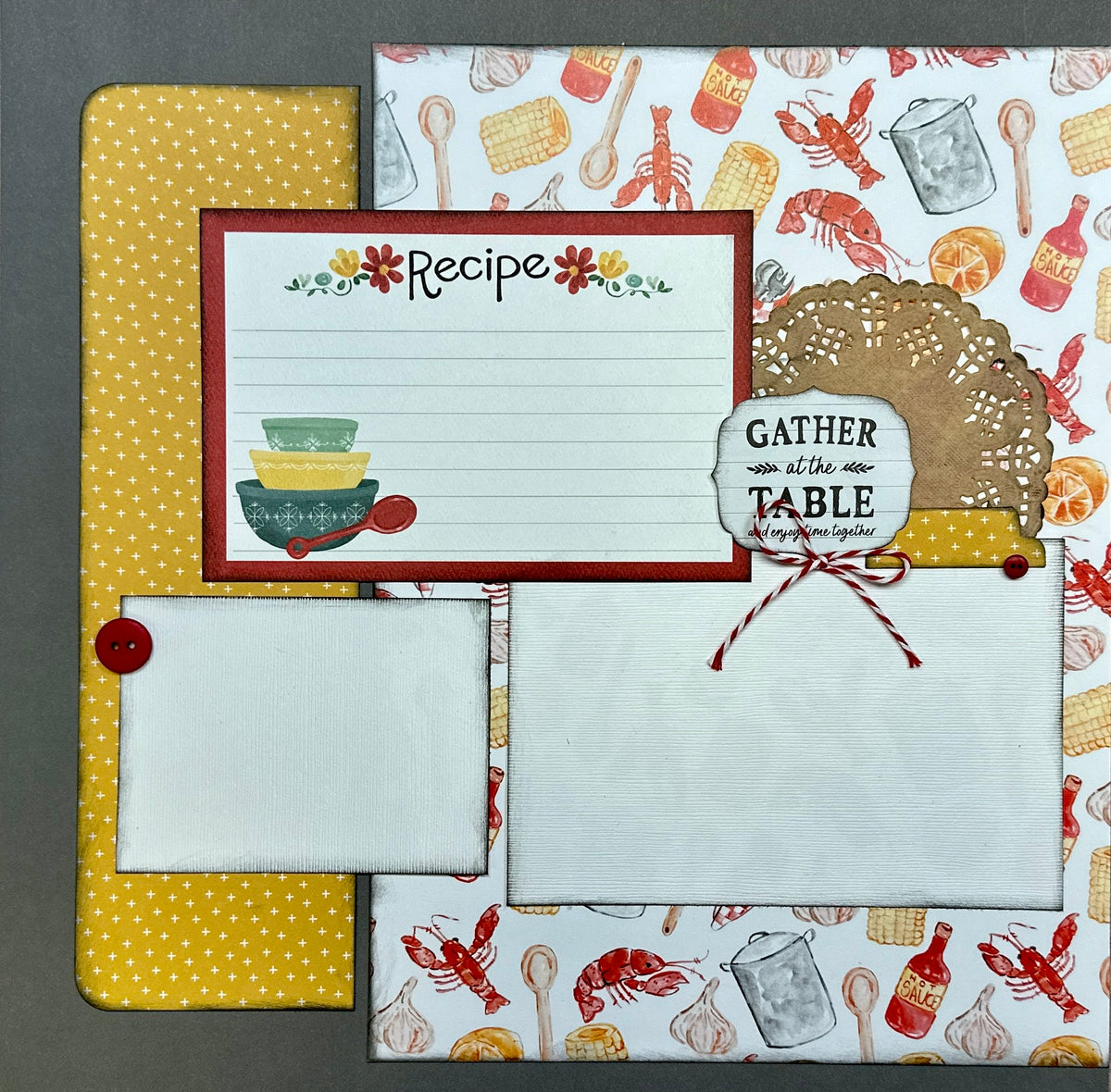 Gather At The Table - Cajun Boil, Cajun themed, 2 Page DIY Scrapbookin ...