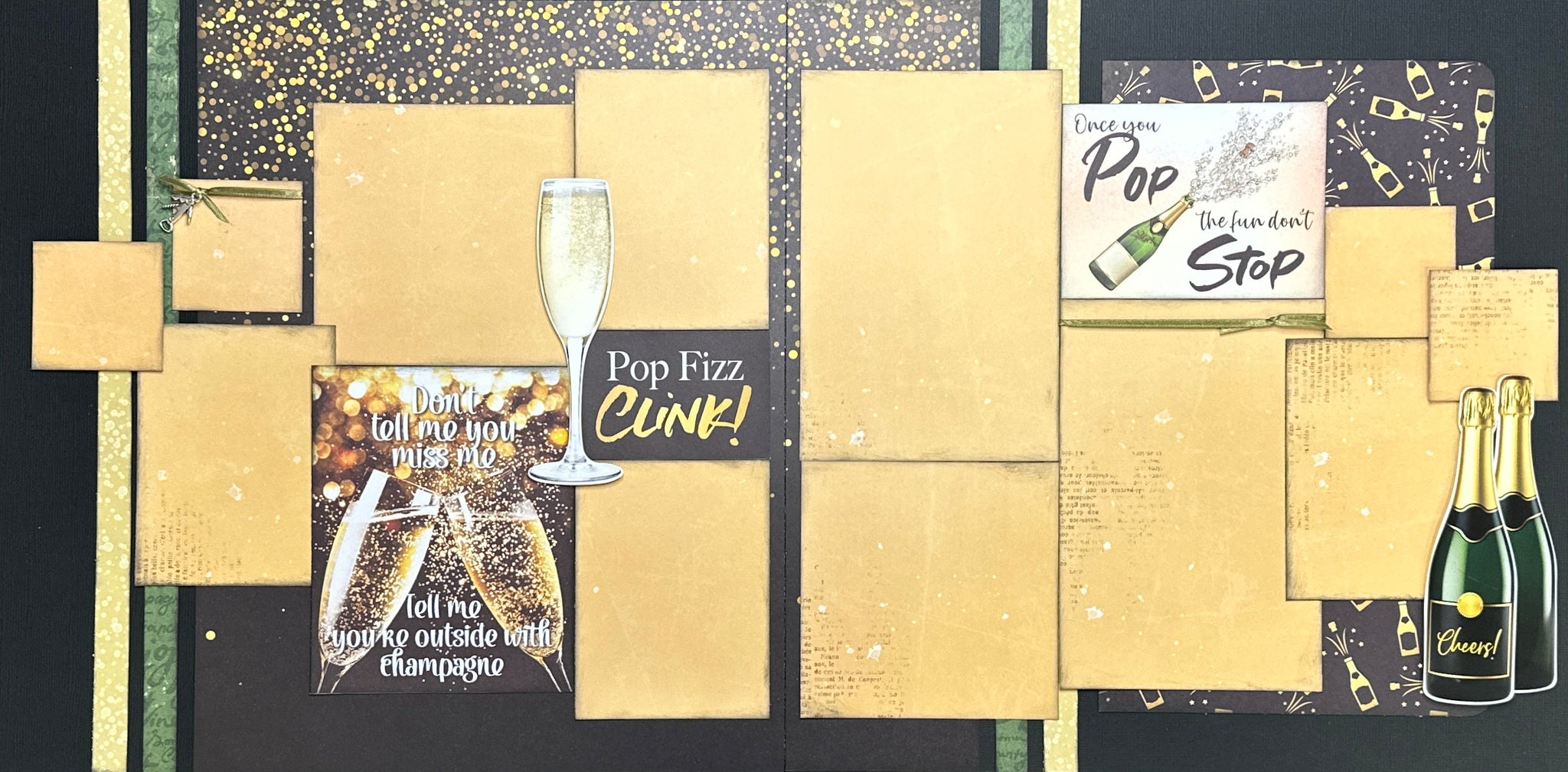 Pop - Fizz - Clink, New Years Eve Theme DIY 2 page Scrapbooking Layout ...